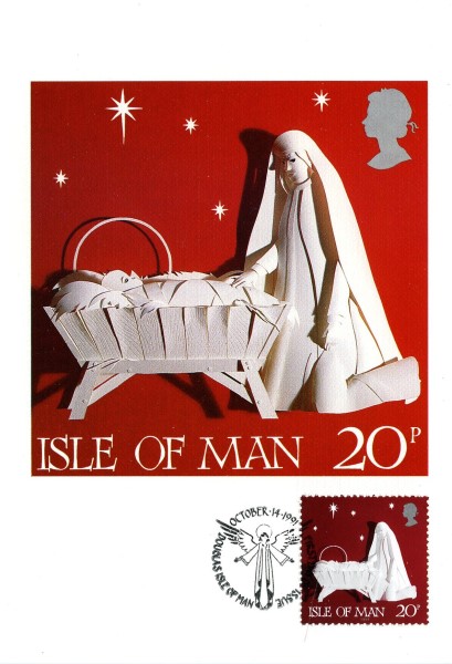 1991 Christmas Card with First Day of Issue cancellation