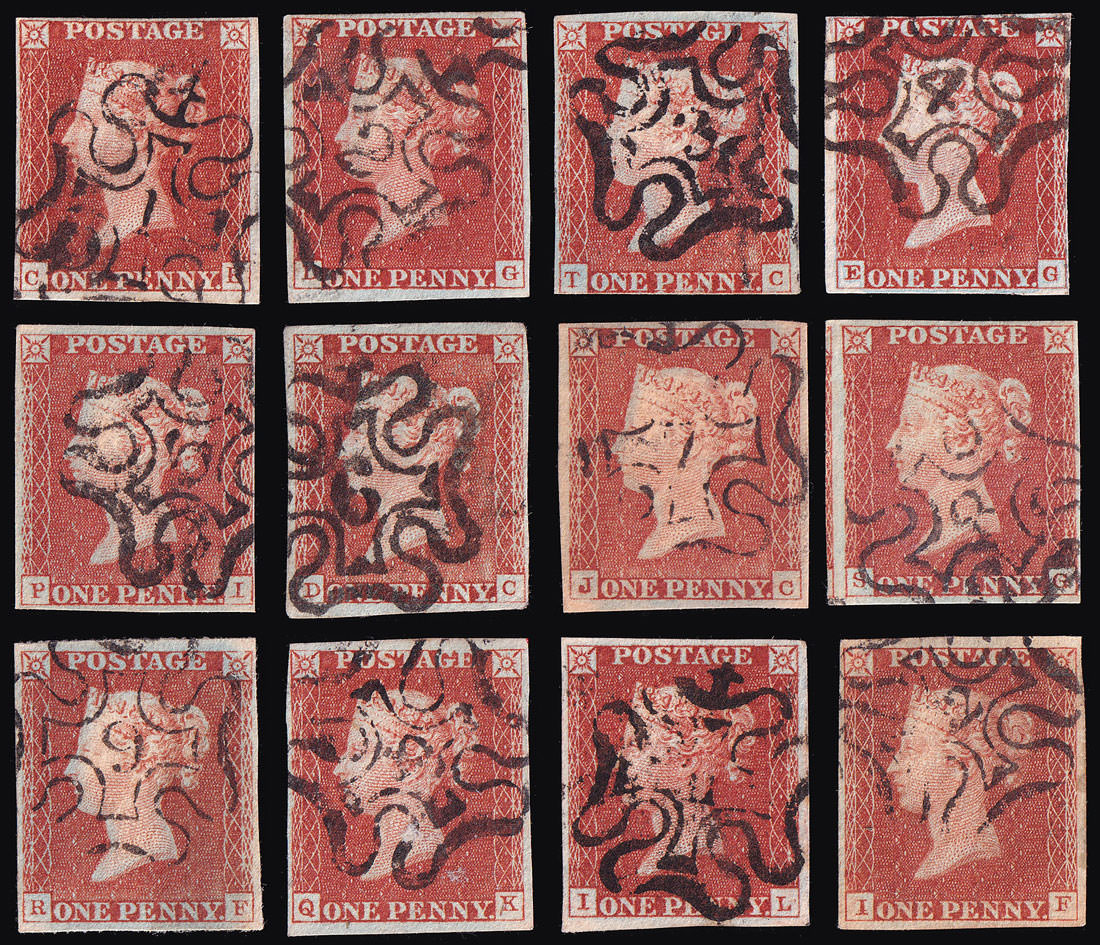 Full Set of Maltese Crosses with Numbers Inside, Numbers 1 to 12 on 1d ...