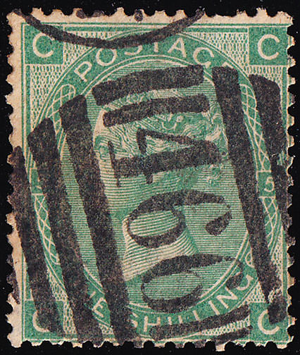 SG115/117 1/- Green, Plate 5 - Good Used (Cat. £45) - (Spec: J105 ...