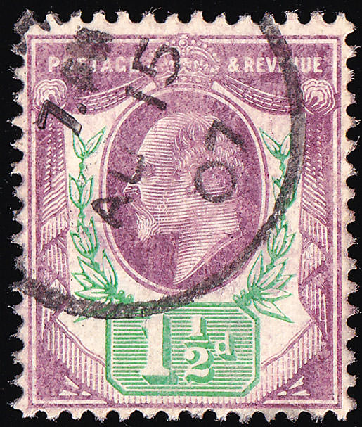 SG223 (M9) 1½d Pale Dull Purple & Green (Chalk Paper) - Fine Used (Cat ...