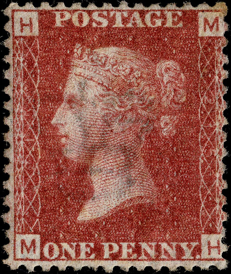 SG43/44 1d Red, Plate Number 215 - Mounted Mint (Cat. £90)