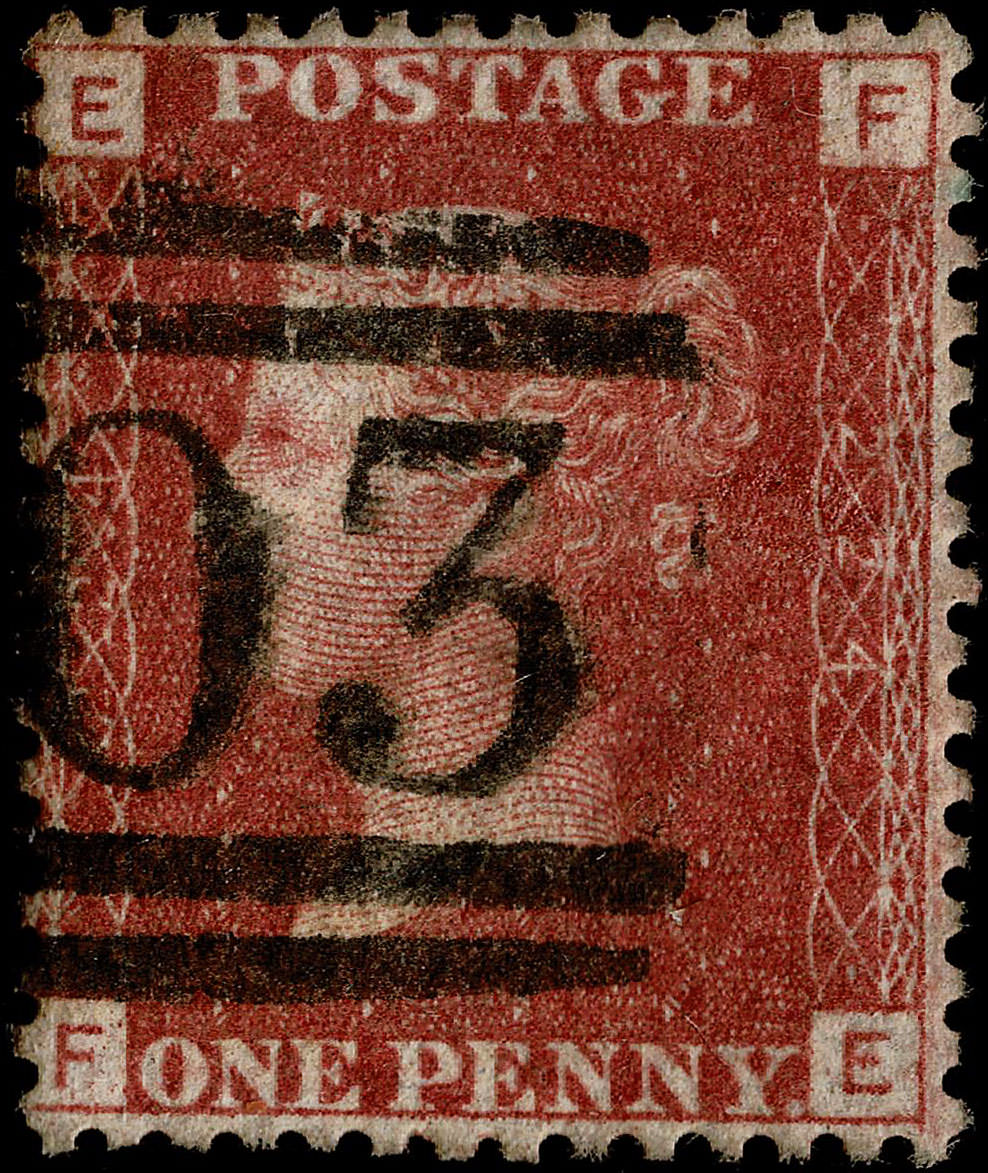 SG43/44 1d Red, Plate Number 224 - Fine Used Town Postmark (Cat. £65)